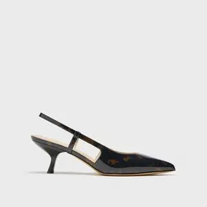 Theory Tortoiseshell Printed Leather Slingback Pumps