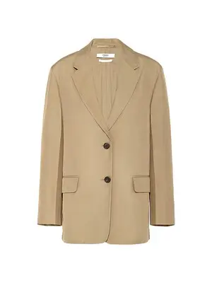 Prada Women's Single-Breasted Silk Jacket - Beige  - Beige
