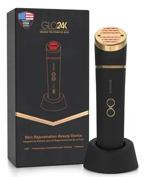 GLO24K Skin Rejuvenation Led Beauty Device Face 1pc - Black