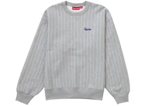 Supreme Pinstripe Crewneck Sweatshirt - Heather Grey