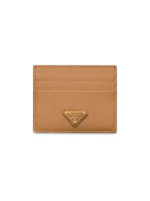 Prada Saffiano Leather Card Holder Beige