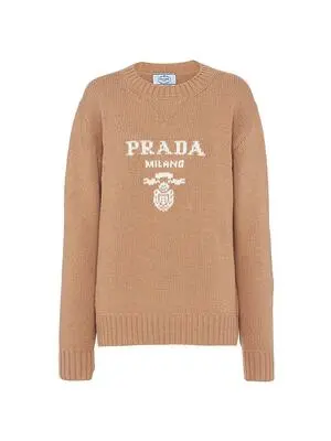 Prada Cashmere And Wool Crew-neck Sweater Brown