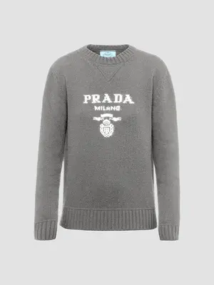 Prada Cashmere And Wool Crew-neck Sweater - Grey