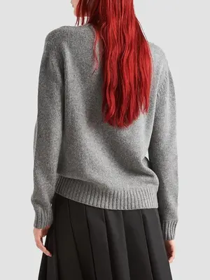 Prada Cashmere And Wool Crew-neck Sweater - Grey