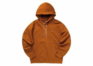 Nike Solo Swoosh Fleece Pullover Hoodie - Desert Ocre/white