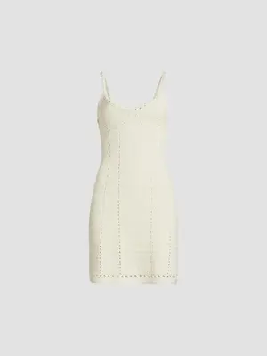 TOCCIN Thea Pointelle-knit Cotton Minidress