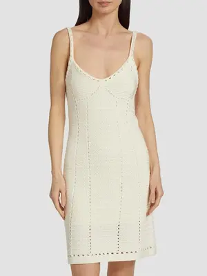 TOCCIN Thea Pointelle-knit Cotton Minidress