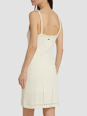 TOCCIN Thea Pointelle-knit Cotton Minidress