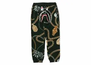 A BATHING APE Jewels Shark Sweatpant - Green