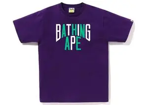 A BATHING APE Colors Nyc Logo Tee Shirt - Purple