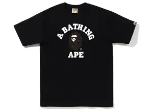 A BATHING APE Distortion College Tee Shirt Black Black