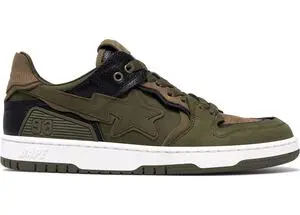 BAPE A Bathing Ape SK8 STA #6in Olive Drab/black