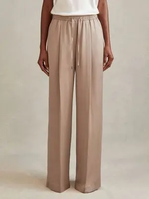 REISS Cole Satin Wide Leg Trousers