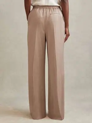 REISS Cole Satin Wide Leg Trousers