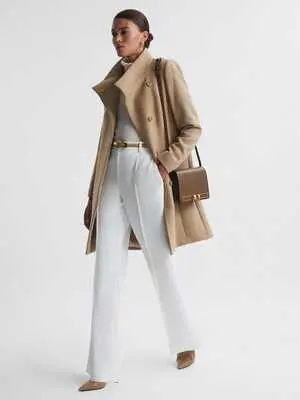 REISS Mia Wool-blend Wrap Coat