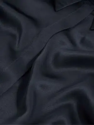 REISS Silk Double-cuff Button-through Shirt - Navy