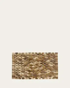 NOMI K Interlocking Wood Folding Placemat, 14" X 19 - Natural