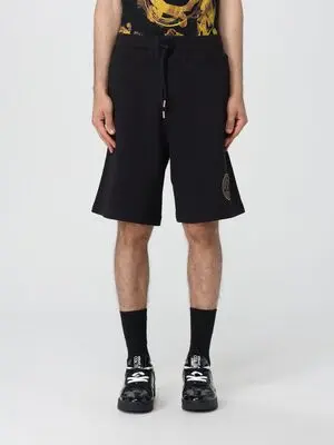 Versace Black Logo Detailed Shorts - Gold