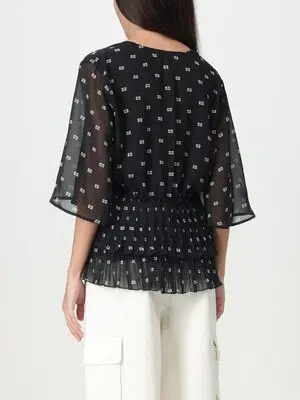 GANNI Printed V-neck Blouse