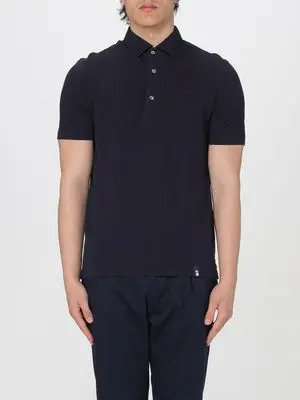 DRUMOHR Slim Fit Cotton Polo Shirt With Three-button Placket Black