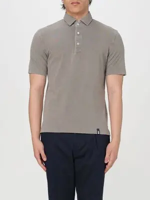 DRUMOHR Slim Fit Cotton Polo Shirt With Three-button Placket Grey 1
