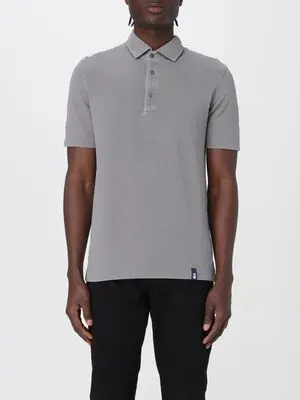 DRUMOHR Slim Fit Cotton Polo Shirt With Three-button Placket Grey