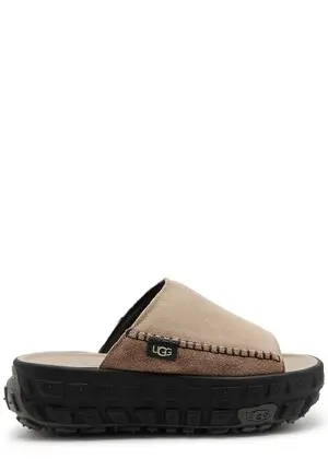 UGG Venture Daze Suede Flatform Sliders - Black