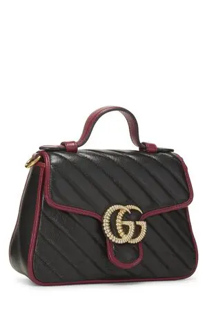 Gucci Leather Torchon Gg Marmont Top Handle Bag - Multi