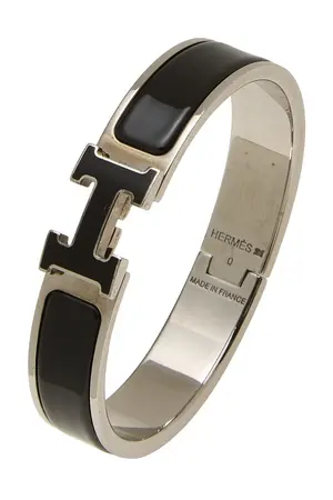Hermès Enamel Clic-clac 'h' Bracelet - Black