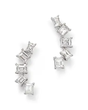 Bloomingdale'S Diamond Baguette Ear Climbers In 14k Gold - White