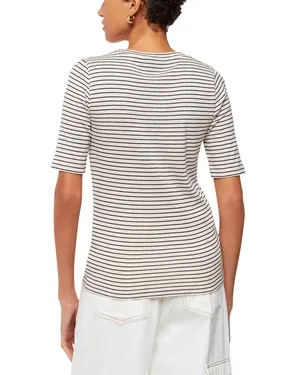 Whistles Striped Round Neck Tee