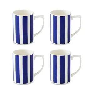 SPODE Italian Steccato Bold Stripe Mugs, Set Of 4 - Blue