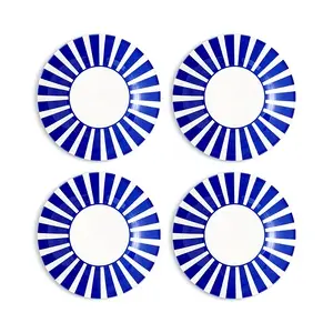 SPODE Italian Steccato Bold Stripe Tidbit Plates, Set Of 4 - Blue