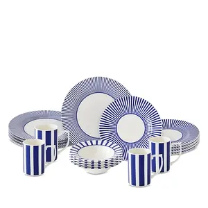 SPODE Italian Stecatto Dinnerware, 16 Piece Set - Blue