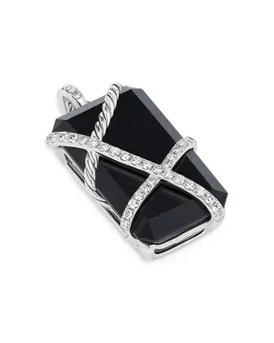 David Yurman David Yurman Cable Wrap Amulet With Diamonds Black/silver