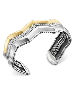 David Yurman Stax Zig Zag Cuff Bracelet - Silver/gold