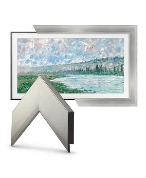 DECO TV FRAMES 75" Customizable Frame For Samsung The Frame Tv 2021-2025 Brushed Stainless