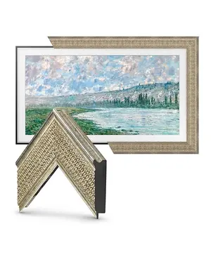 DECO TV FRAMES 75" Customizable Frame For Samsung The Frame Tv 2021-2025 Gatsby Silver