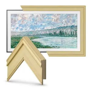 DECO TV FRAMES 55" Customizable Frame For Samsung The Frame Tv 2021-2025 - Antique White