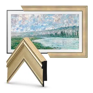 DECO TV FRAMES 43" Customizable Frame For Samsung The Frame Tv 2021-2025 Champagne Gold