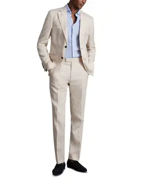 REISS Kin Linen Slim Fit Suit Jacket - Stone