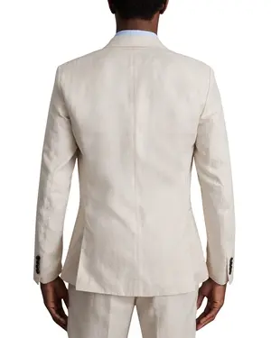 REISS Kin Linen Slim Fit Suit Jacket - Stone
