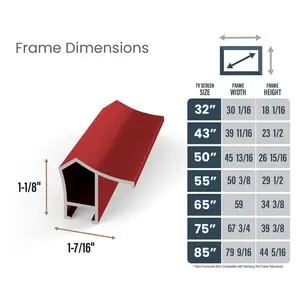 DECO TV FRAMES 50" Alloy Prismatic Frame For Samsung The Frame And Frame Pro Tv 2021-2025 - Prismatic Candy Apple Red