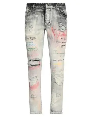 Dsquared2 Jeans In Cotton, Elastane, And Cow Leather