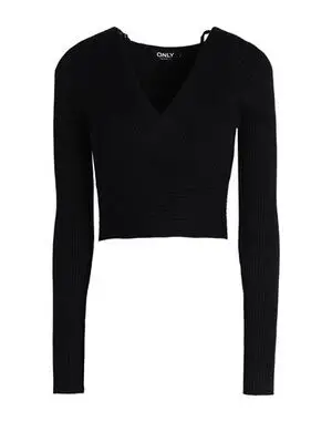 Only Knitted Cropped V-neck Sweater