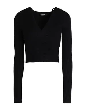 Only Knitted Cropped V-neck Sweater
