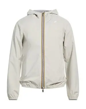 K-WAY K-WAY Hooded Windbreaker Jacket Light Grey