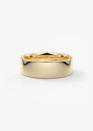 FRANK DARLING Flat Band 6mm - Yellow Gold