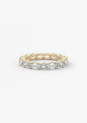 FRANK DARLING E.w. Emerald Scallop Eternity 3mm Band - Yellow Gold