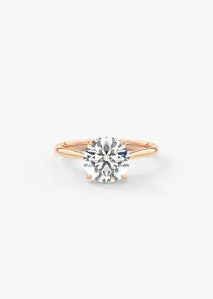 FRANK DARLING Cathedral Hidden Halo Solitaire Ring - Yellow Gold